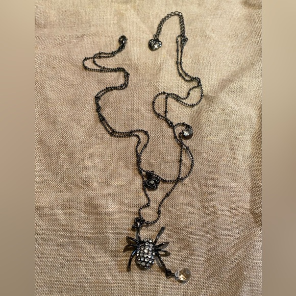 Betsey Johnson | Jewelry | Betsy Johnson Black Spider Necklace | Poshmark